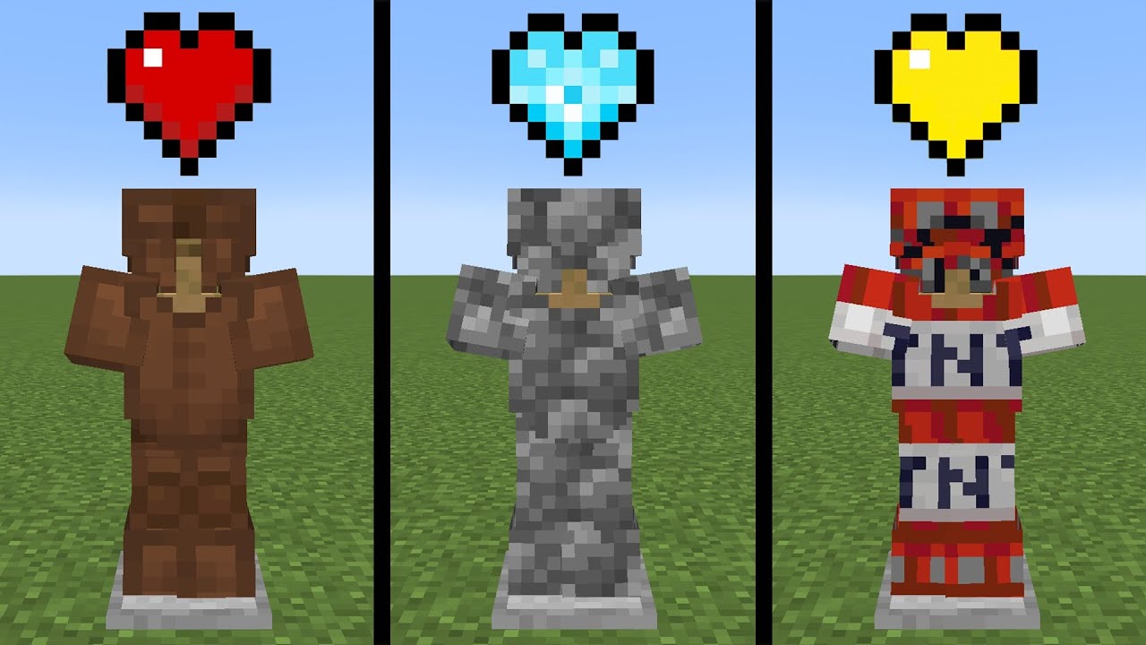 minecraft armor with different hearts be like - YouTube