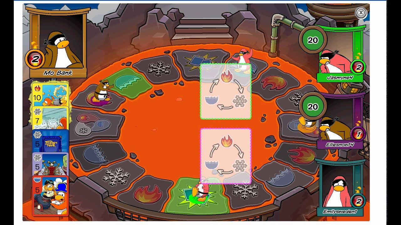 CLUB PENGUIN BANK FAMILY AT FIRE DOJO GAME MO BANK WON 1 11 2015 - YouTube