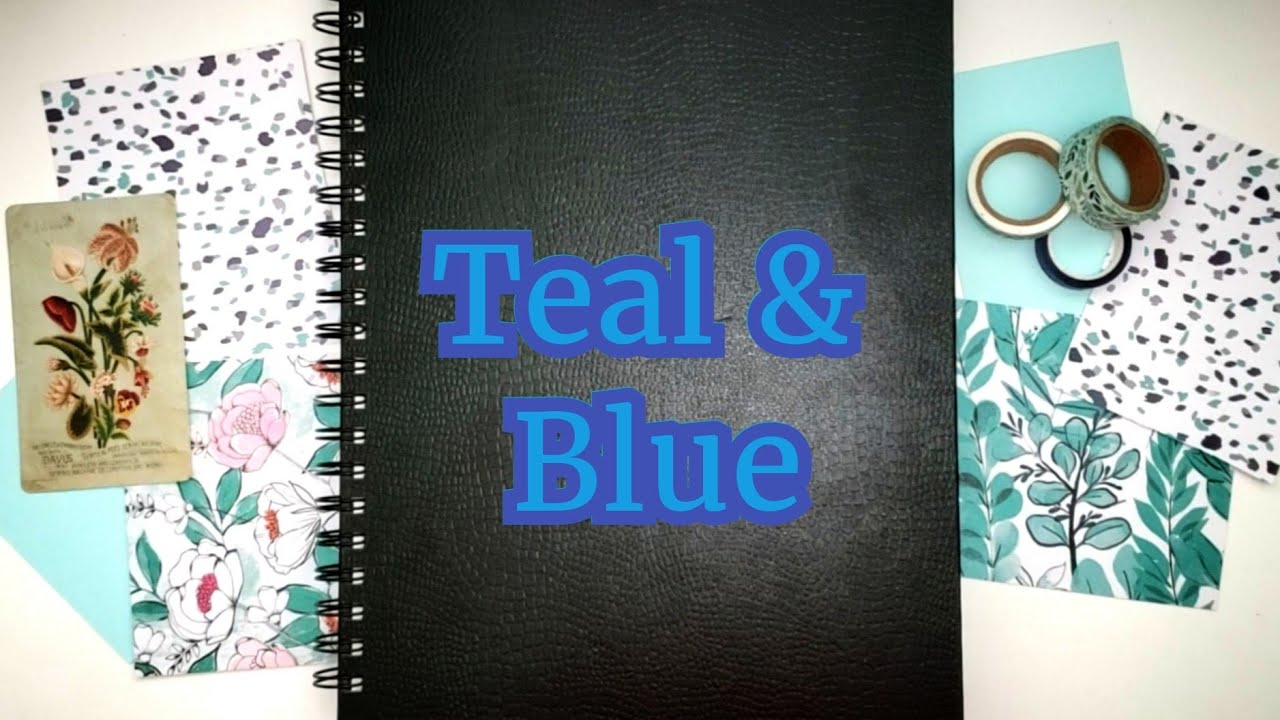 Junk Journal Page: Teal & Blue / Junk Journal with Me / Junk Journaling ...