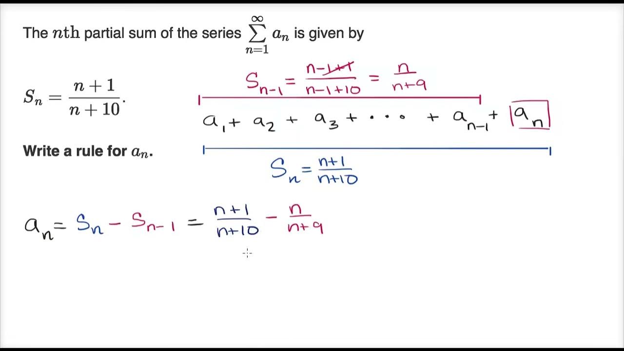 Math Integral Calculus Partial Sums Formula For Nth Term From Partial Sum Youtube
