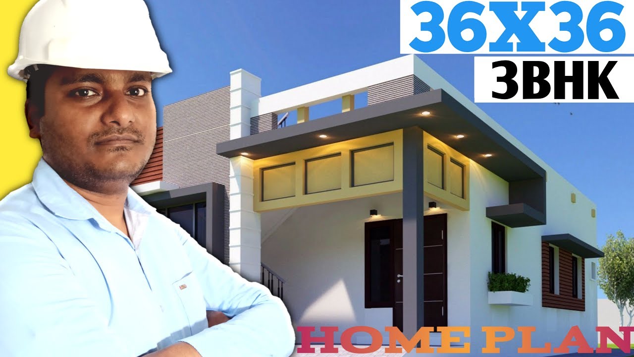 Best 36 x 36 3 bed rooms | 3 bhk house plans | 36 x 36 house plans west ...
