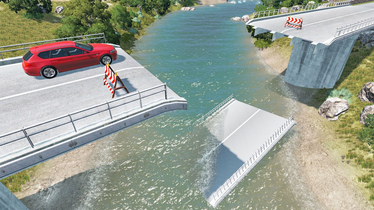 Cars vs Broken Bridge😱– BeamNG.Drive #24 | BeamNG LIVESHOW - YouTube