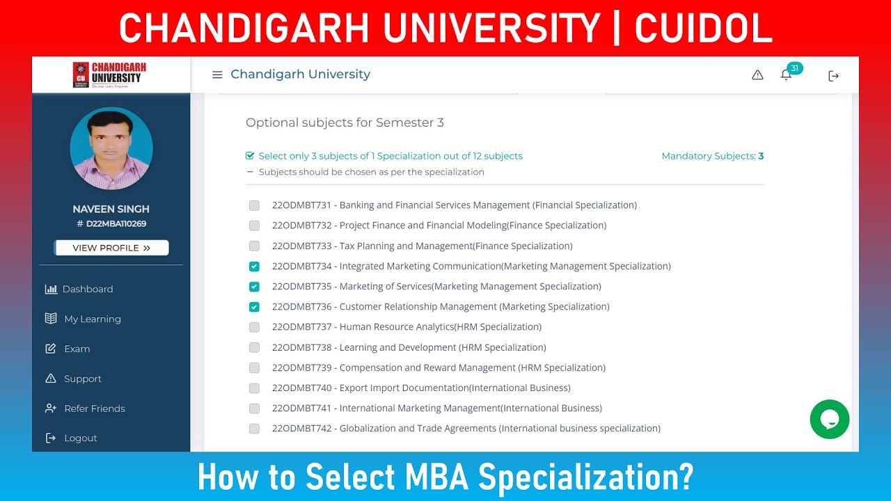 How to Select Specialization? | Chandigarh University | CUIDOL - YouTube
