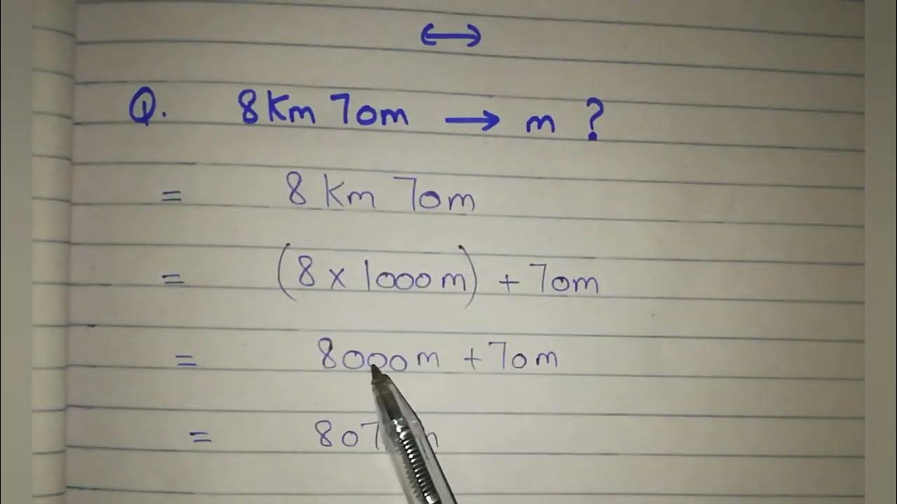 Convert Km into m || 8km 70m into metre || Class 5 Maths || How to ...