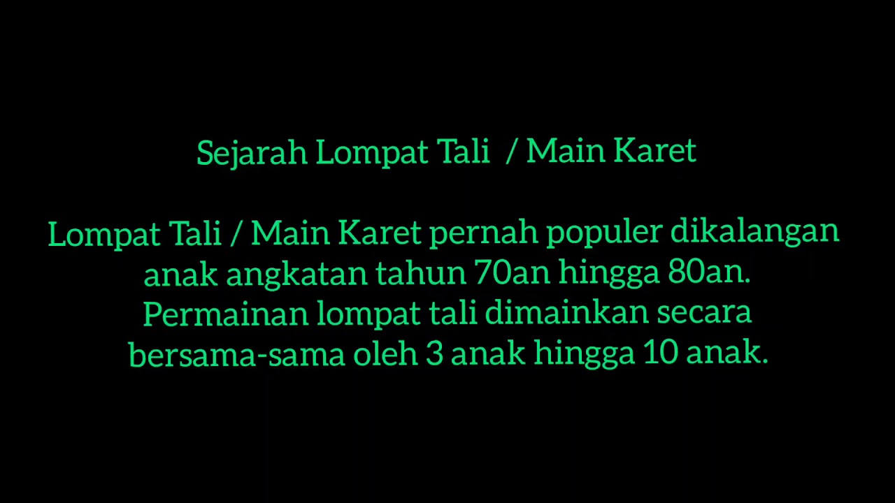 Permainan Tradisional Lompat Tali / Main Karet #permainan #tradisional ...