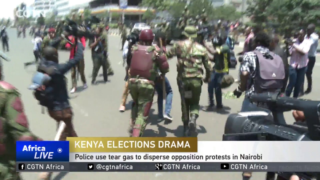 Police use tear gas to disperse opposition protests in Nairobi - YouTube