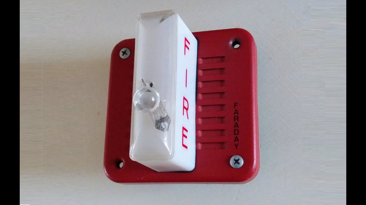 Fire Alarm Test - Faraday 5337-W Horn/Strobe - All Tones - YouTube