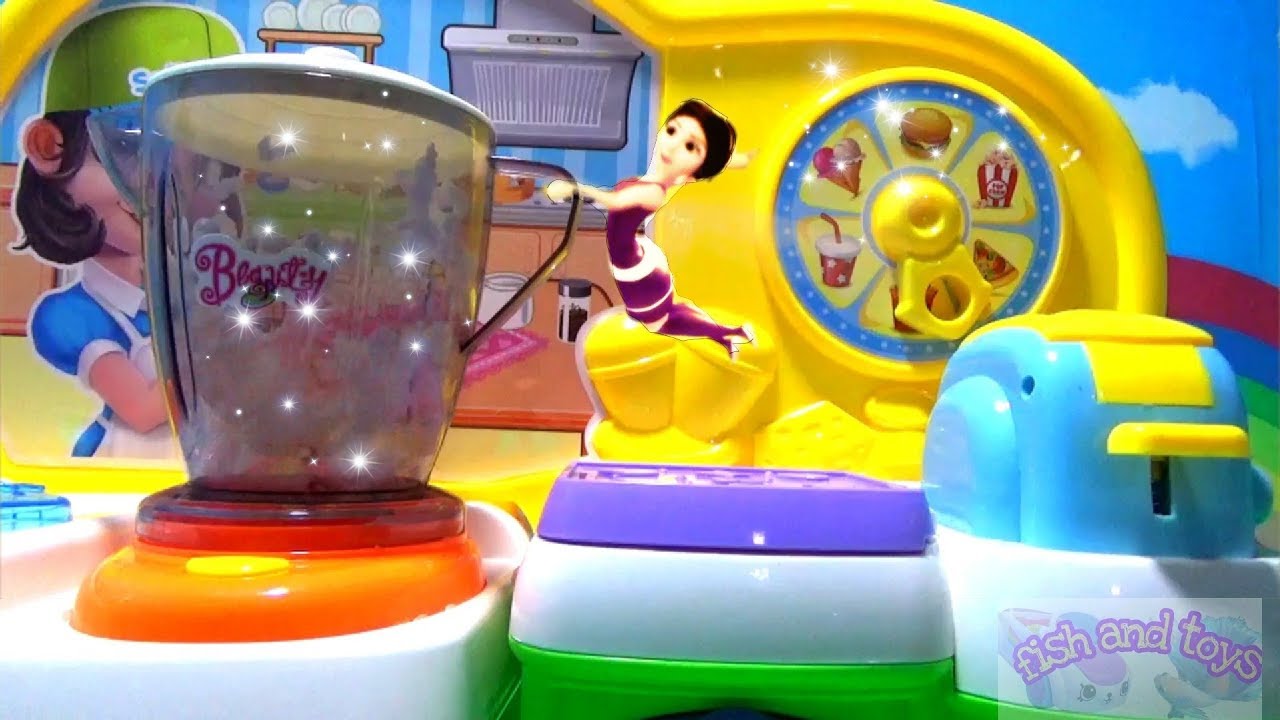 mainan masak mainan blender roti panggang baby kitchen - YouTube