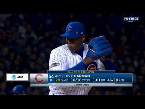 2016 NLDS Game 1 - San Francisco Giants @ Chicago Cubs - Oct. 7, 2016 - Javy Baez, Aroldis Chapman