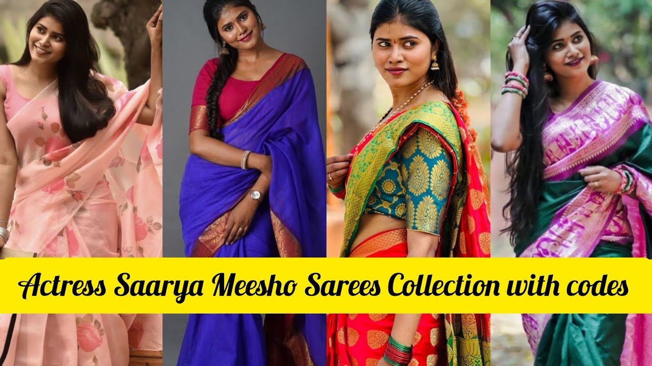 Meesho Sarees Saarya laxman Collection with code #meesho #saarya # ...