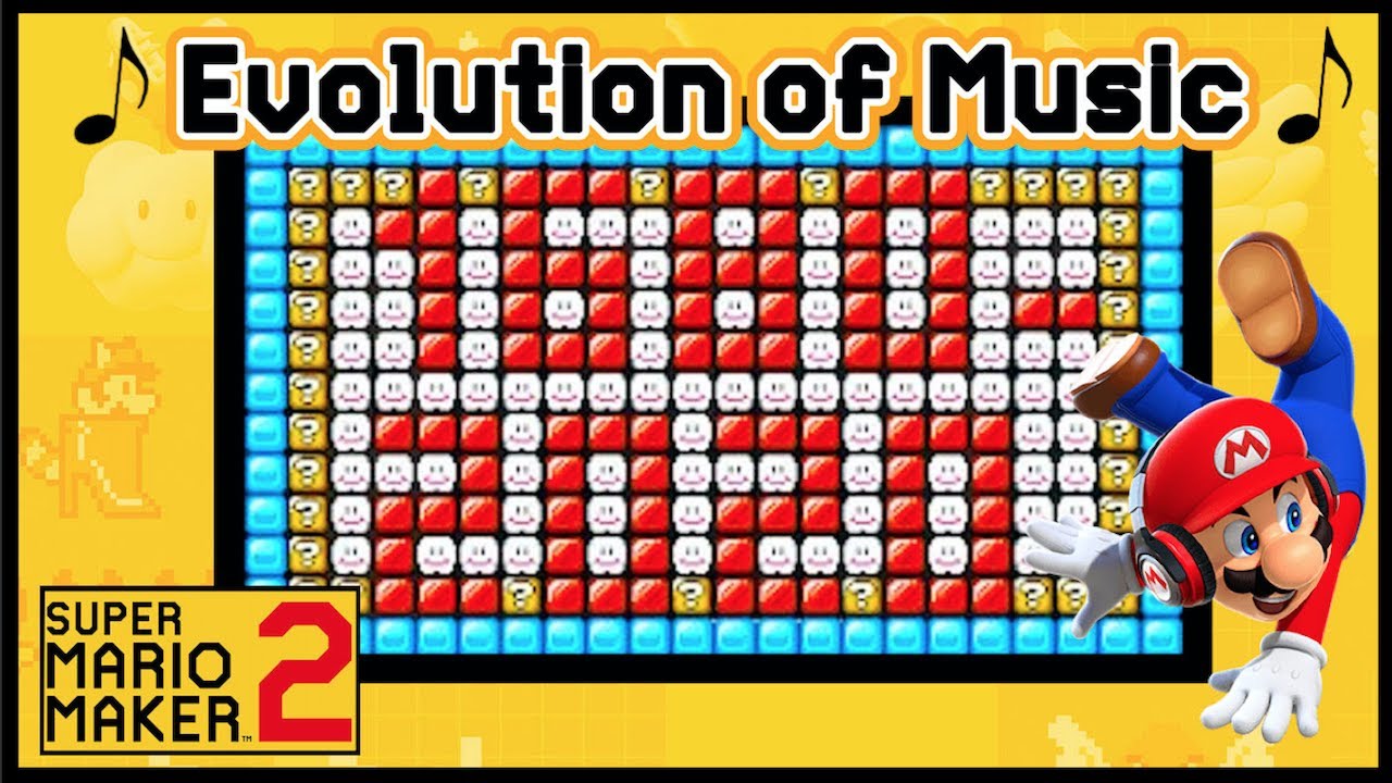 Super Mario Maker 2 - Mario Experiences the Evolution of Music! - YouTube