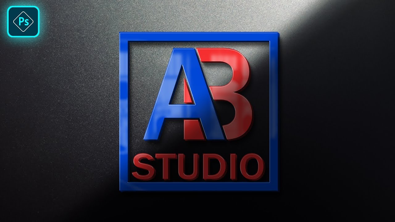 AB Studio Typographic Logo Design in Photoshop - YouTube