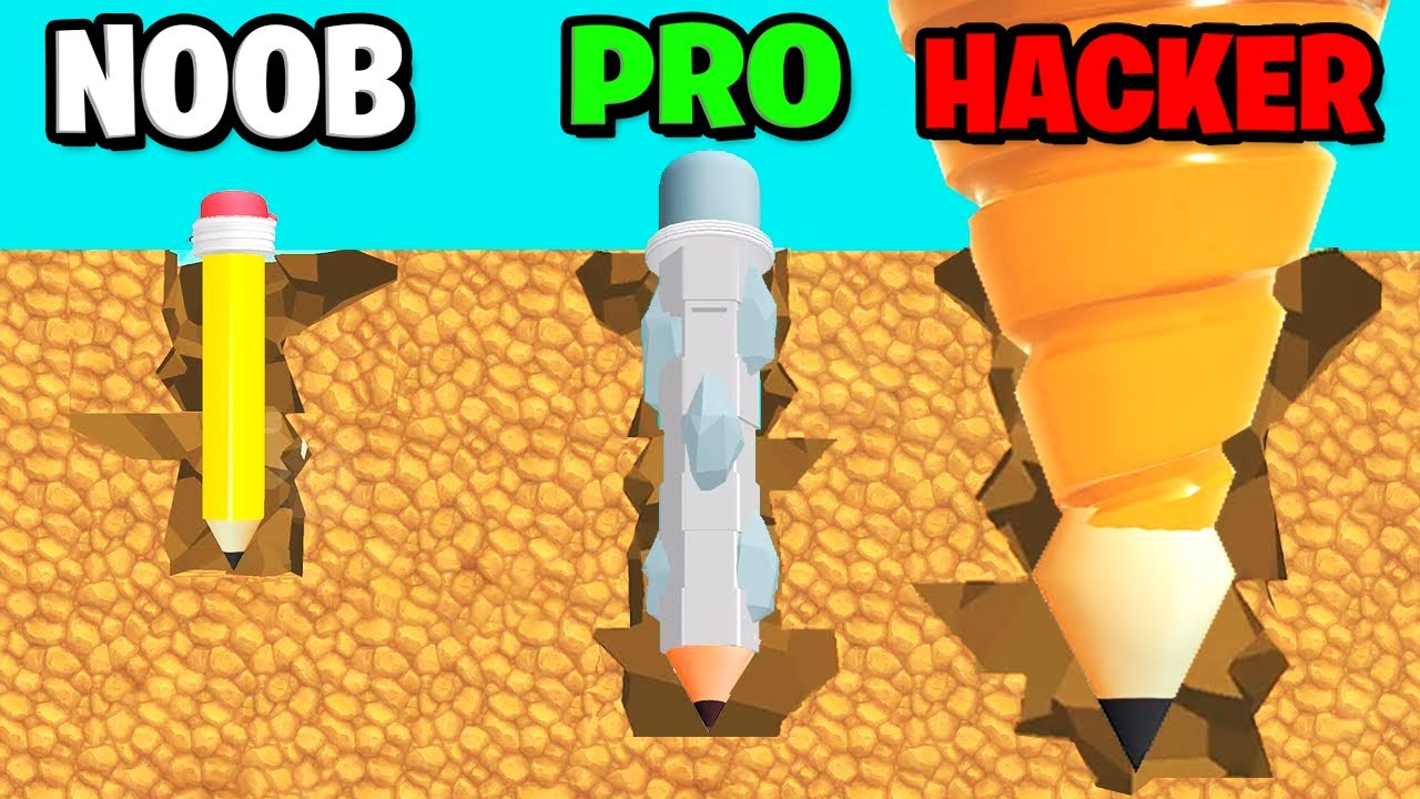 L'ÉVOLUTION DU CRAYON FOREUSE NIVEAU MAX !! (Pen Dig) - YouTube