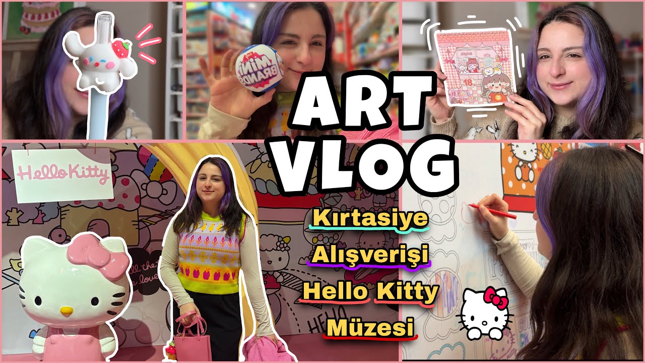 ART VLOG | Hello Kitty Museum | Stationery Shopping | A Day with Me 🛍️🎀 ...