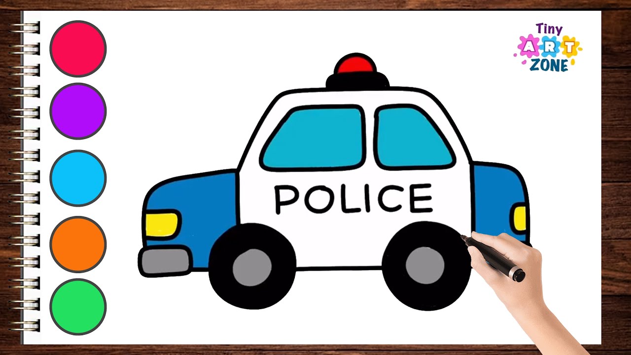 How to Draw a Police Car Easy for Kids / Police car Drawing Tutorial ...