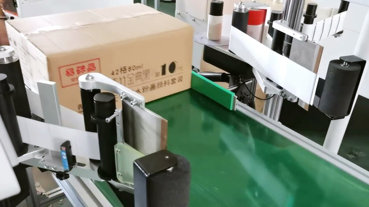 Double sided sticker labeling cartons machine automatic carton two ...