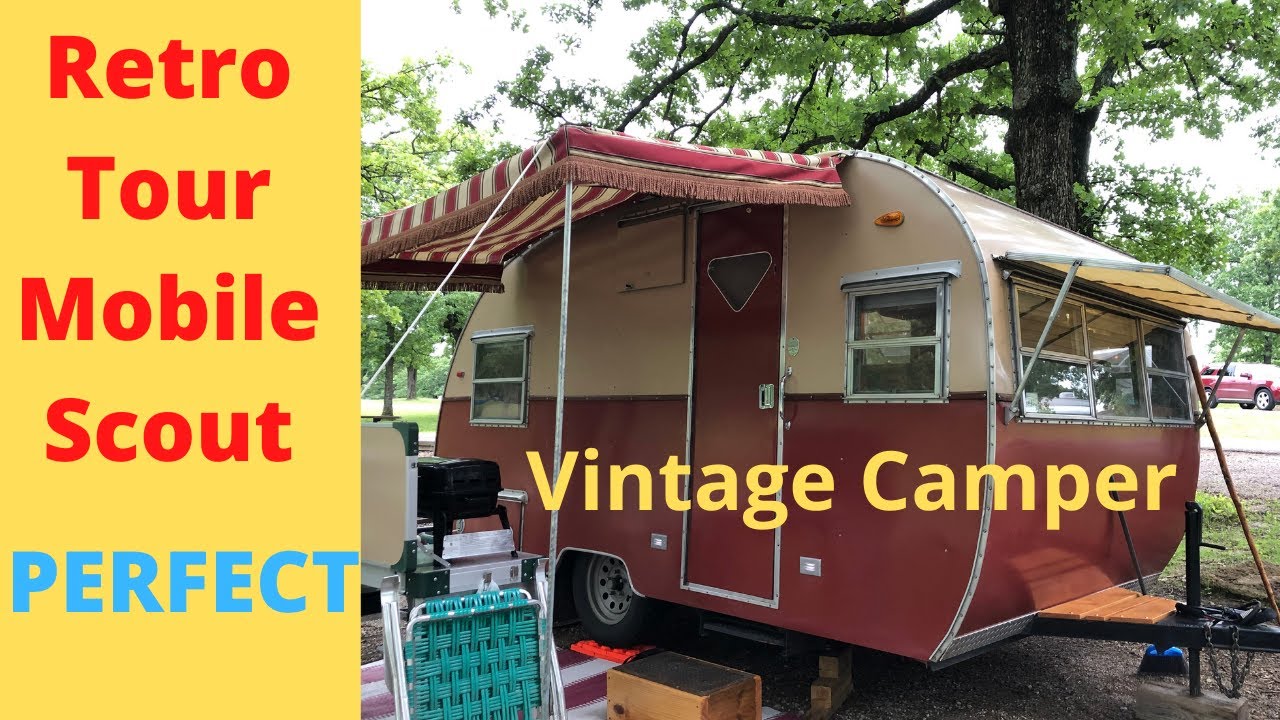 Ep. 35 1963 Mobile Scout Vintage camper tour. Retro travel trailer walk ...