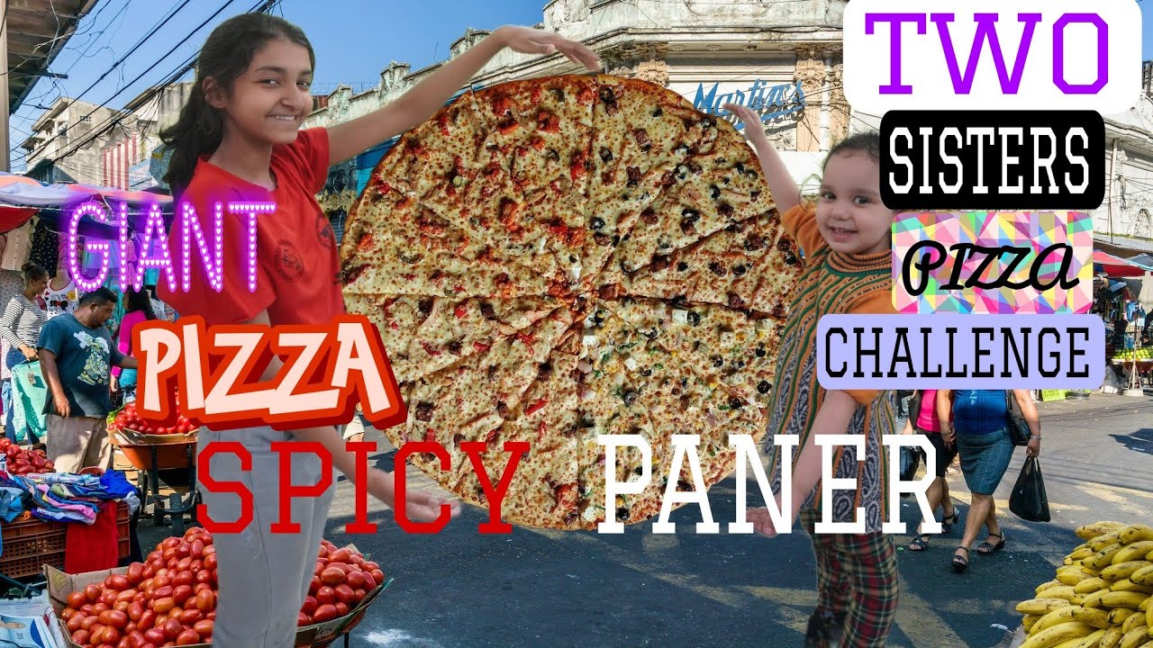 Slice of Fun Two Sisters Take on the Mega Pizza Challenge! - YouTube