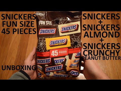 Unboxing Fun Size Snickers, Snickers Almond, And Snickers Crunchy ...