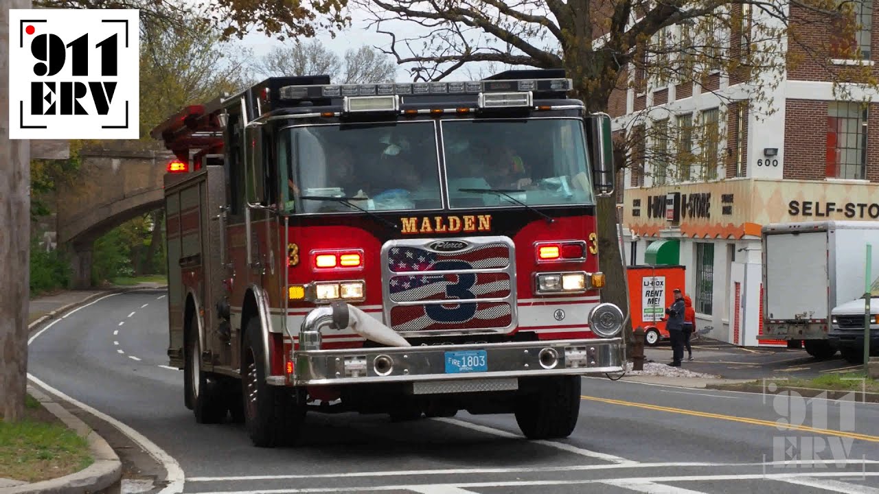 Malden Fire Engine 3 Arriving at Fire Scene - YouTube