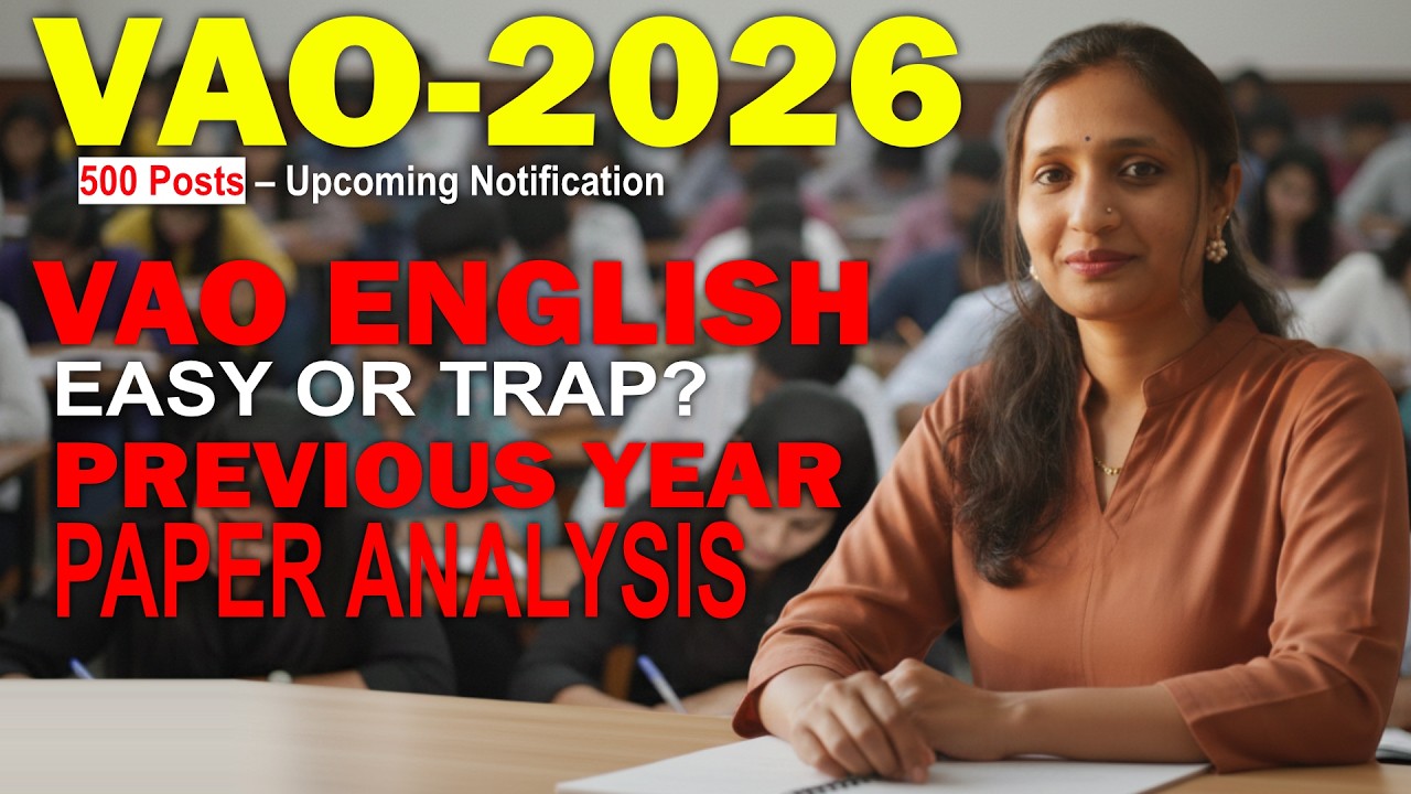 VAO 2026 | 500 POSTS | Previous Year English Question Paper Analysis ...