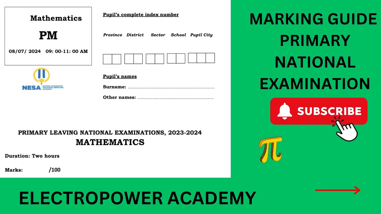 2024 NATIONAL EXAMINATION | PRIMARY | MATHEMATICS |MARKING GUIDE | LAST ...