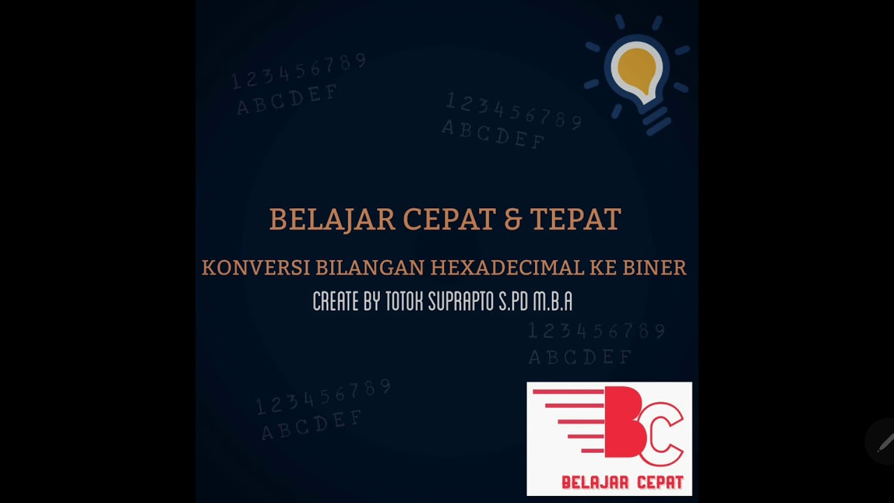 Belajar cepat konversi Hexa ke Biner - YouTube