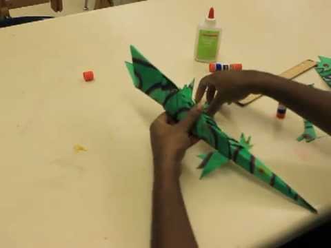 Elementary Art Lesson Plan: 3-D Lizard - YouTube