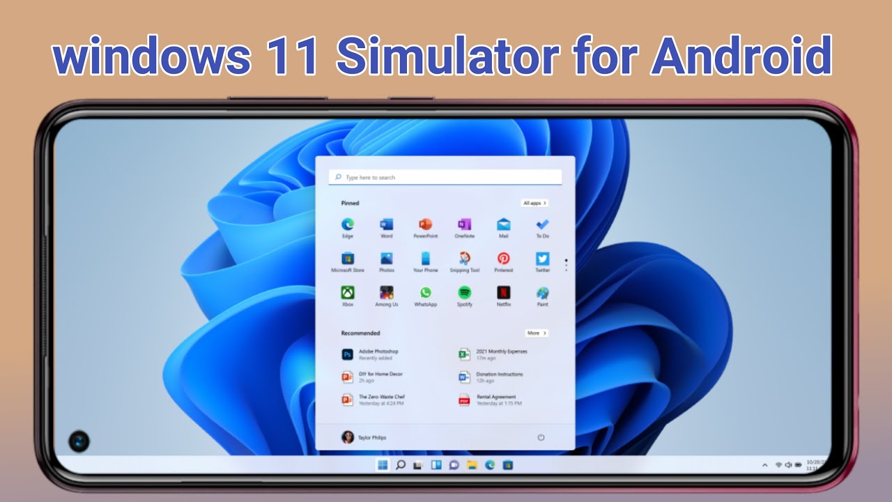 windows 11 Simulator for Android - YouTube