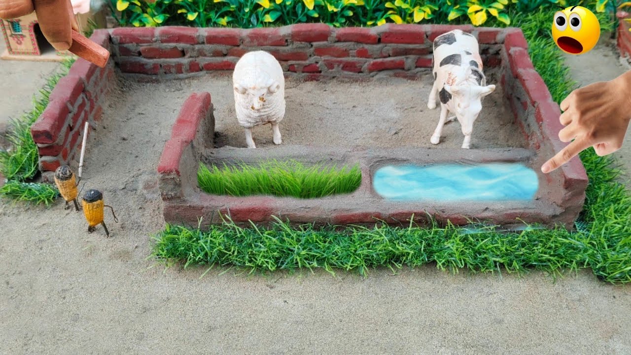 diy mini animal farm house construction science project | cow shed ...