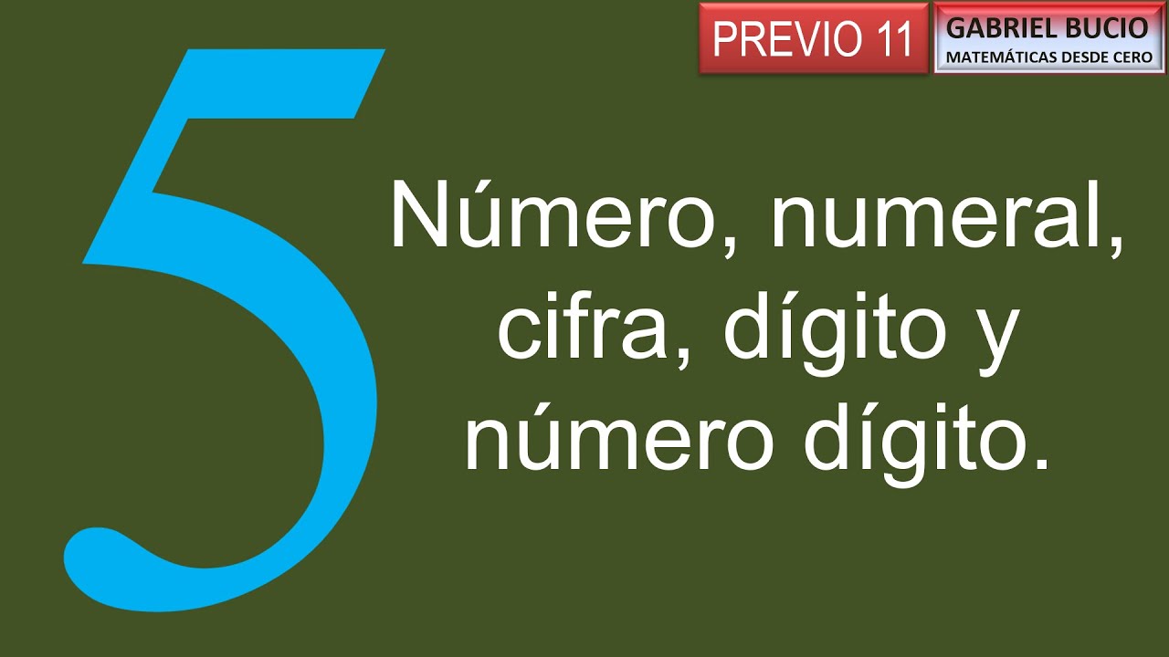 P11 - Número, numeral, cifra, dígito y número dígito - YouTube