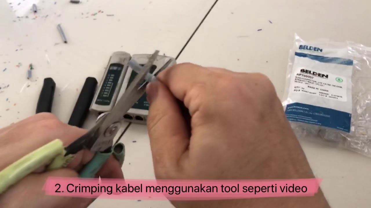 Cara pasang RJ45 Kabel UTP STRAIGHT - YouTube