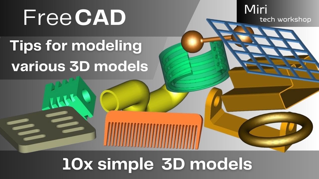 FreeCAD 10 simple 3D models, part 18 - YouTube