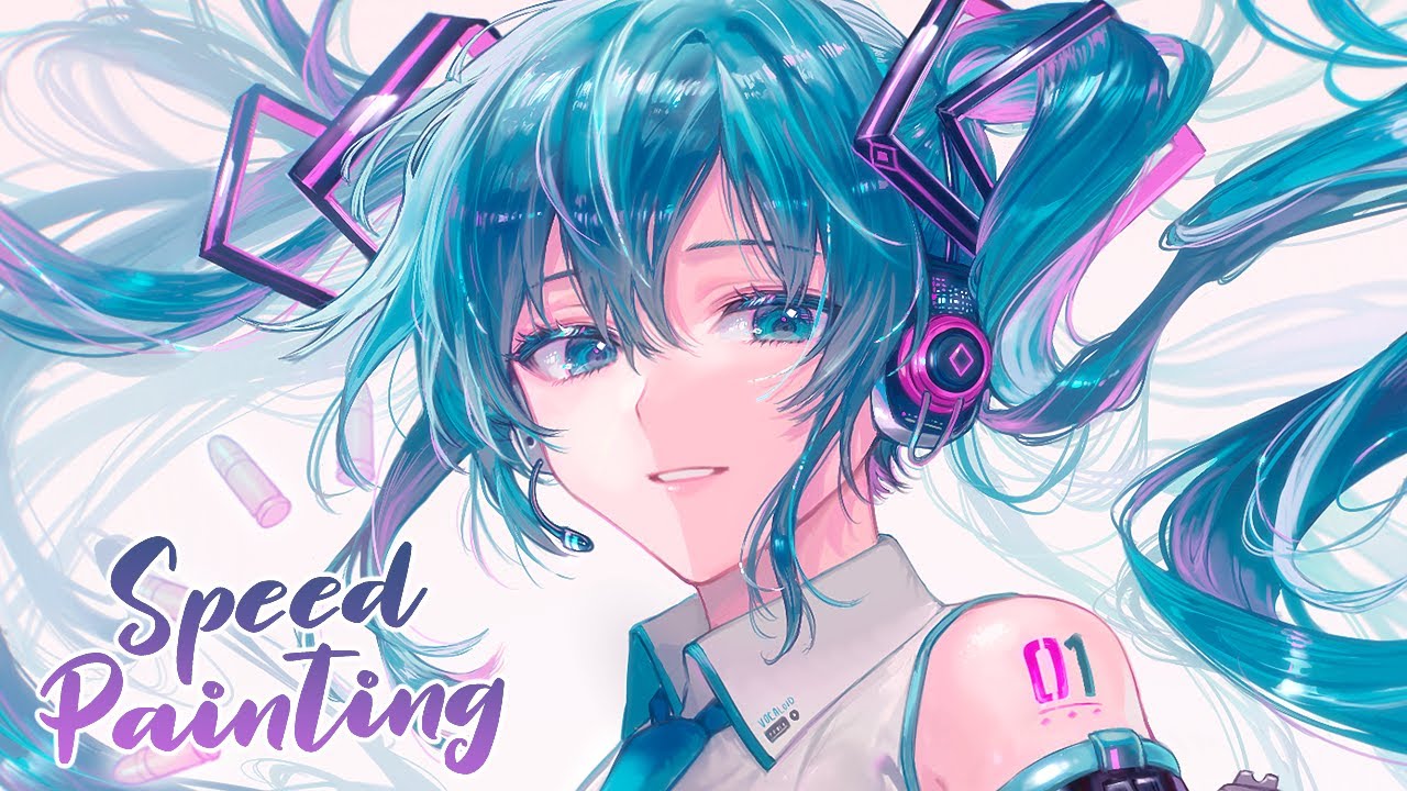 Speed Painting┃HATSUNE MIKU♪♬💙 - YouTube