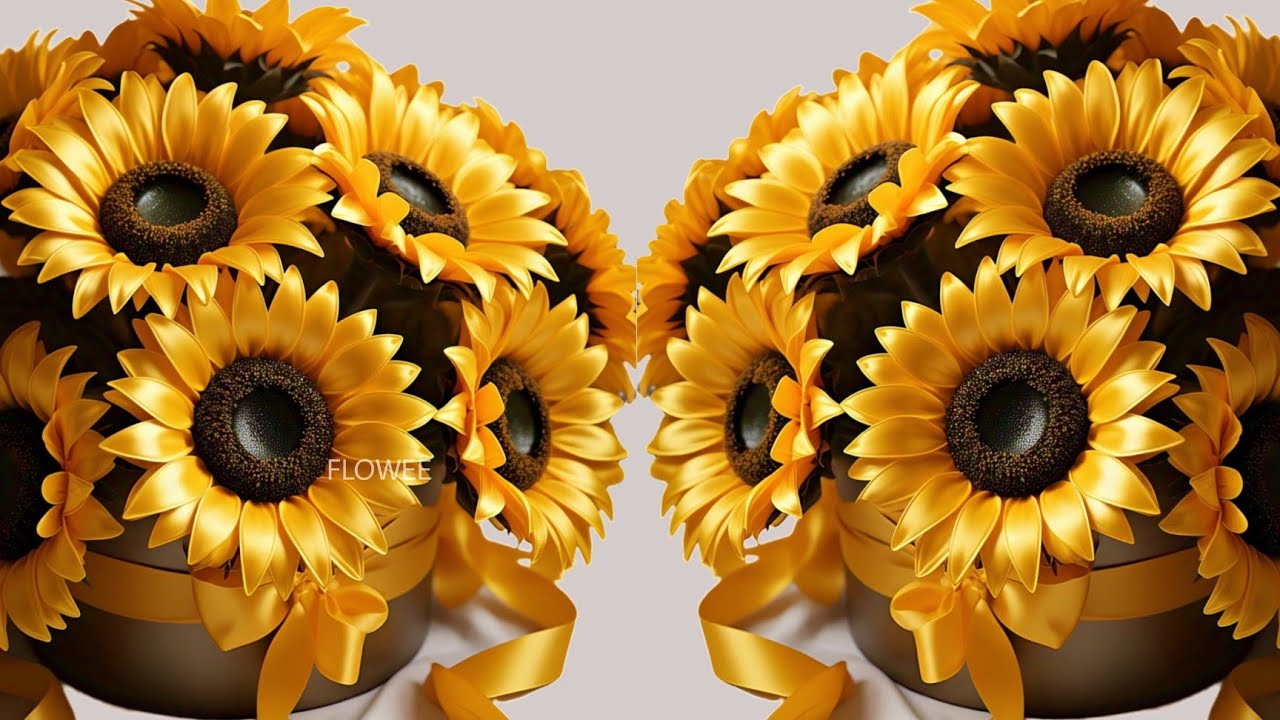 Make a stunning sunflower 🌻 from satin ribbon - DIY tutorial - YouTube