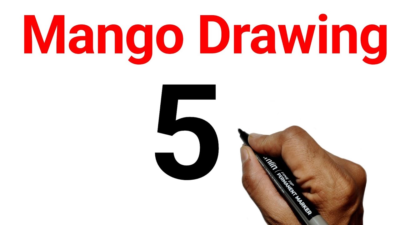 How to Draw Mango From Number 5 l Easy Mango Drawing l Number Drawing l ...