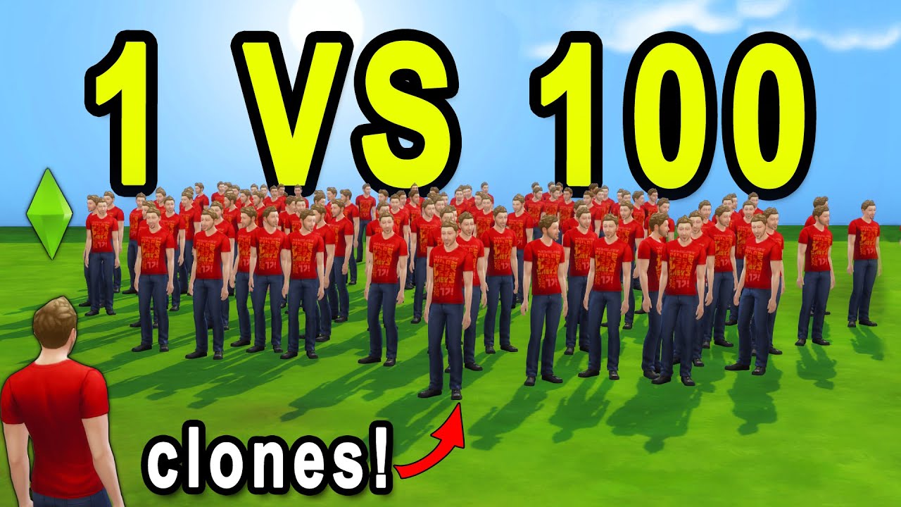 Me vs 100 Clones in Sims 4 - YouTube