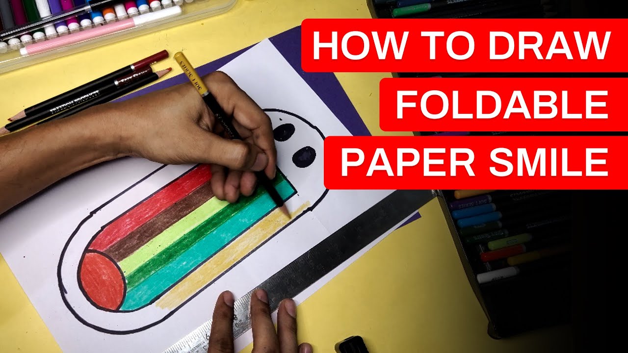 How to draw foldable smile emoji on paper | mr hp art | Most Satisfying ...