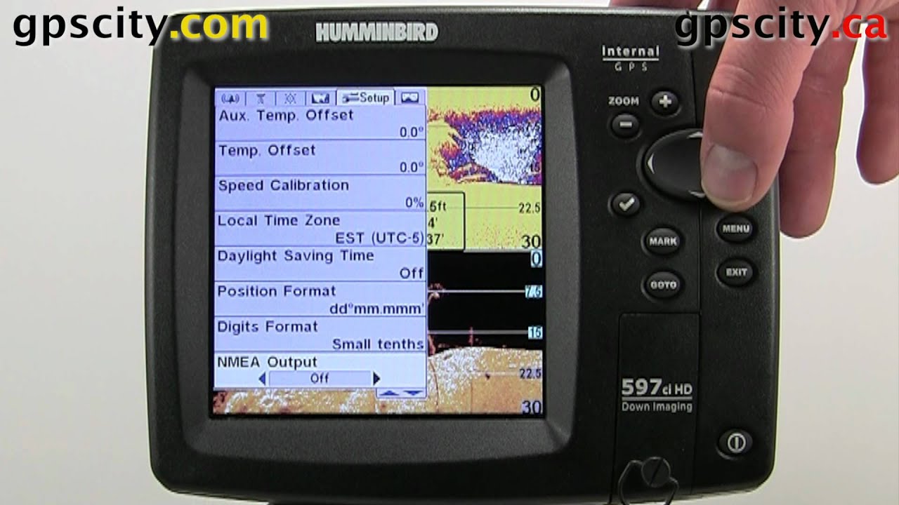 Turning on NMEA on the Humminbird 597ci HD - YouTube