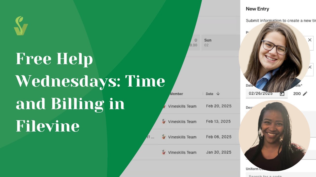 Free Help Wednesdays:Time and Billing in Filevine - YouTube
