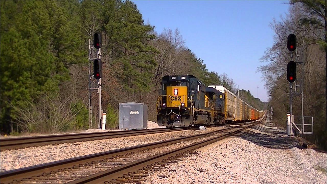 CSX 4060 leads CSX Q205 @ Oxmoor, AL 2-26-16 - YouTube