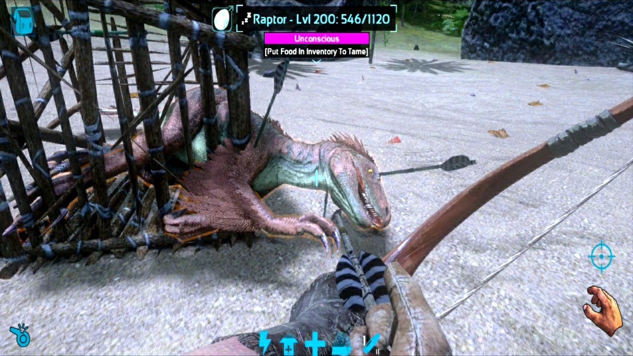 Ark Mobile Raptor Taming In A Wooden Cage | Ark: Survival Evolved ...