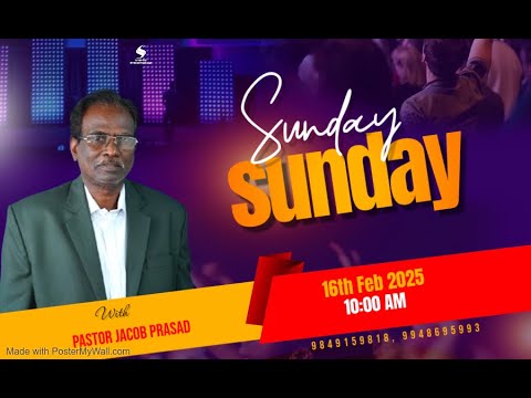 🔴LIVE |Sunday Service| 16 FEB 2025 || Bishop Jacob Prasad - YouTube