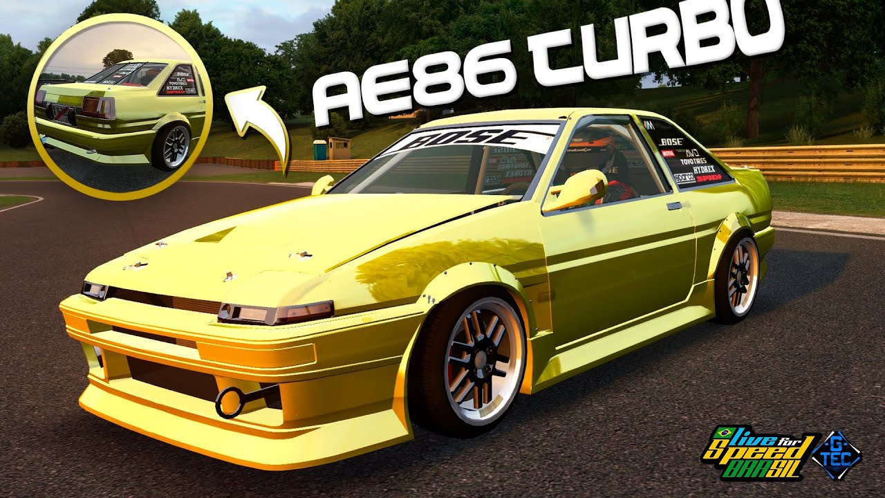 LFS MODS BR - Toyota Corolla AE86 Sedan Turbo - YouTube