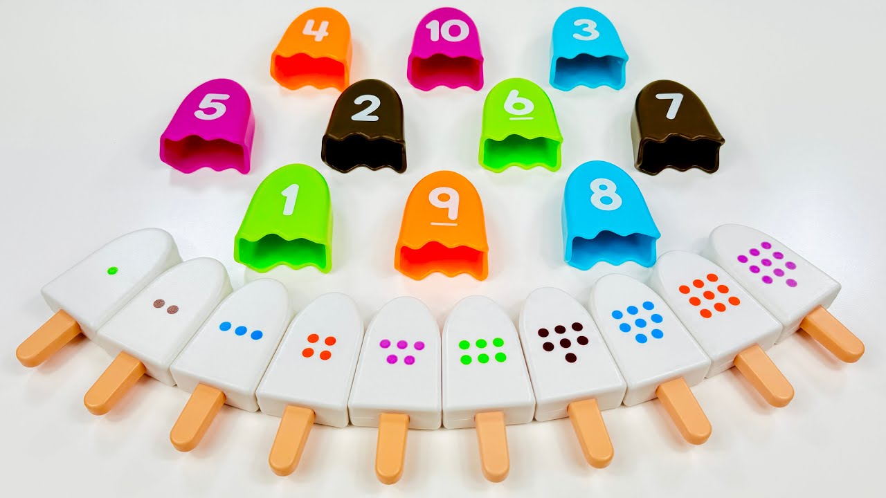 Best Learn Numbers, Counting, Shapes with Ice Cream Toys | Preschool ...