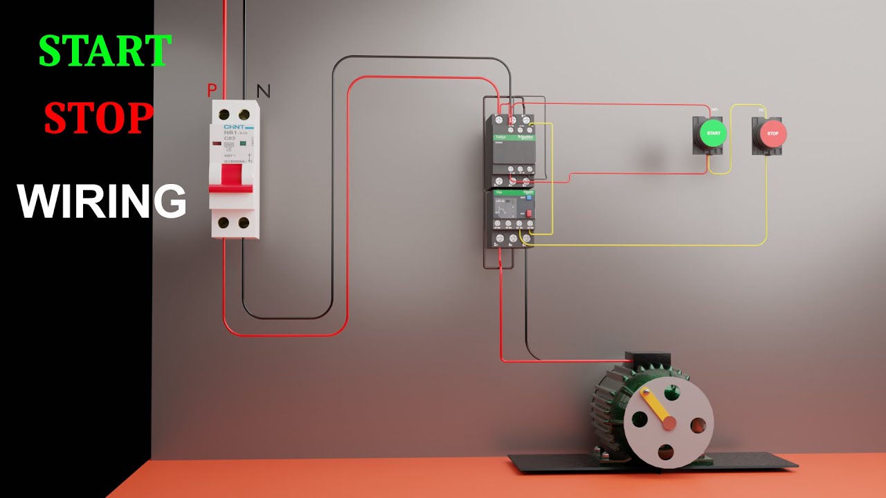 Start Stop wiring for a motor ,,,,Animation video - YouTube