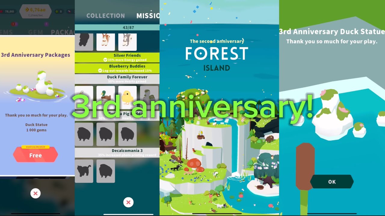 Review of the 3rd anniversary in «Forest island» 🏝️ 🥳🎁 Duck Statue is ...