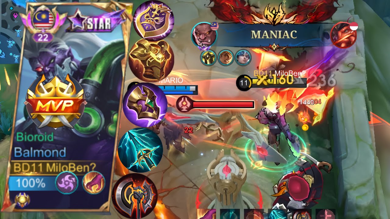 Balmond 18 Kill + 2x Maniac 🥶 | Balmond War Axe + Sky Piecer Bikin 2x ...