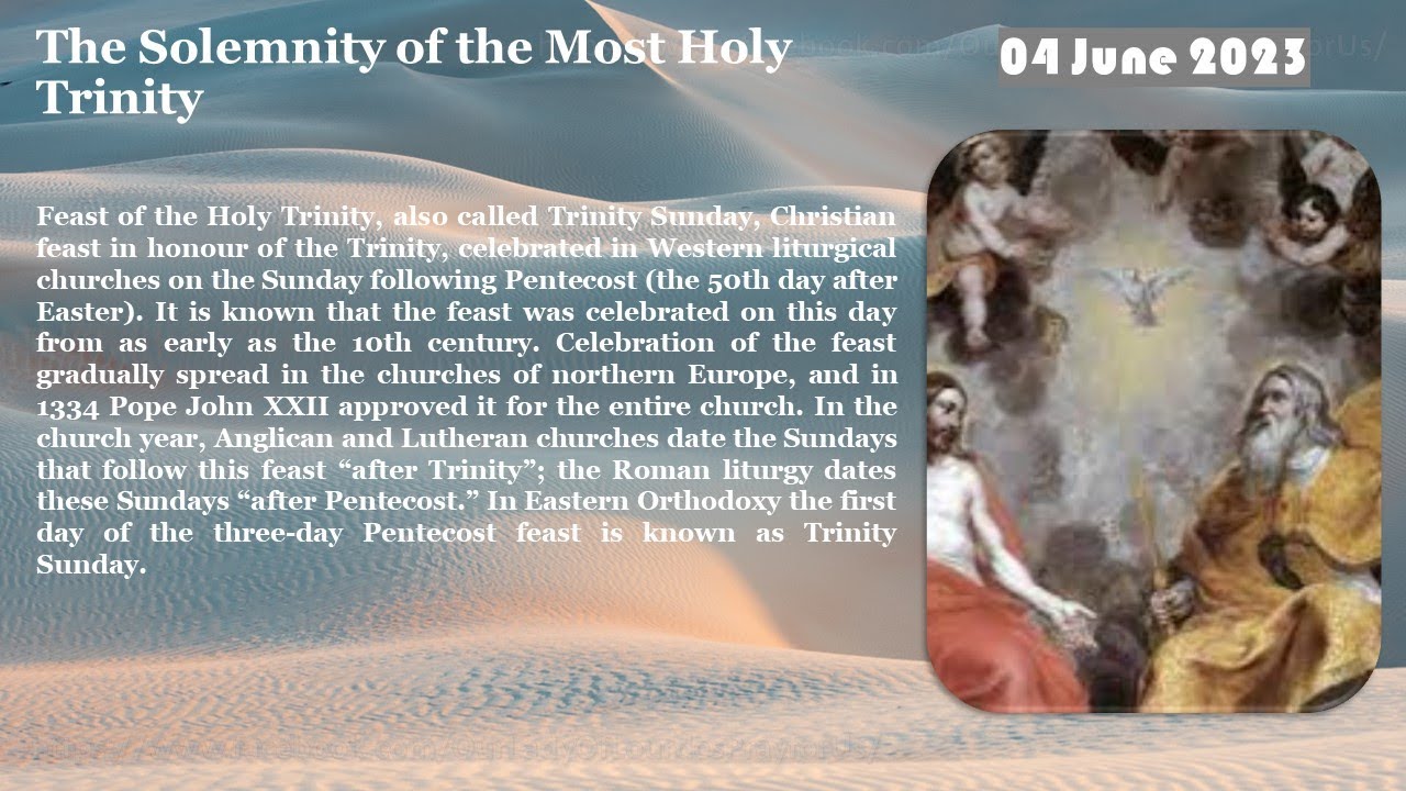 The Solemnity of the Most Holy Trinity 04 June 2023 Reading & The Holy ...