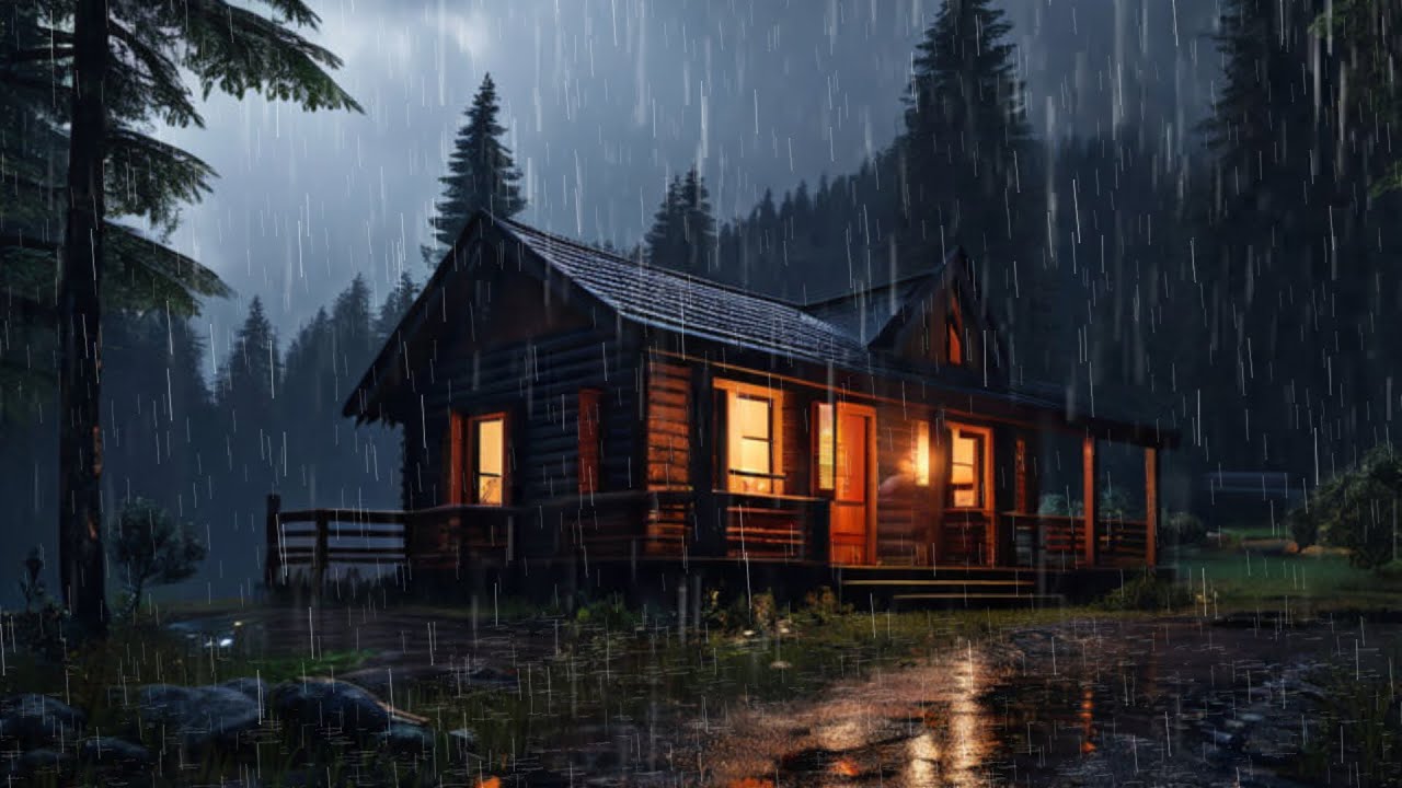 Serene Rainfall on a Forest Cabin - Calming ASMR for Deep Sleep and ...
